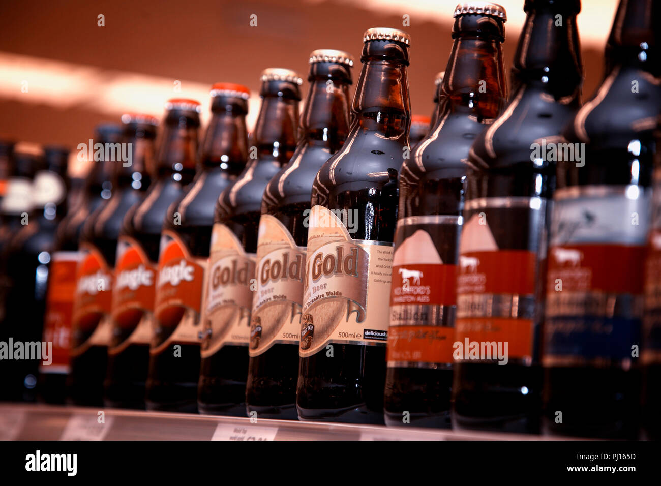 Selection of drinks available in Waitrose stores. Products on display ...
