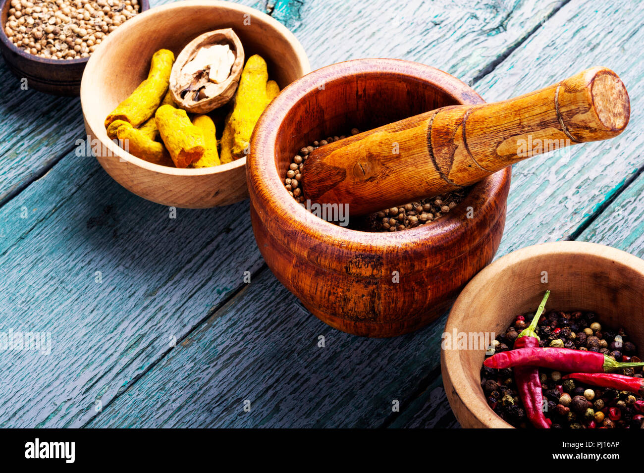 Big set Indian spices and herbs.Food and cuisine ingredients Stock ...