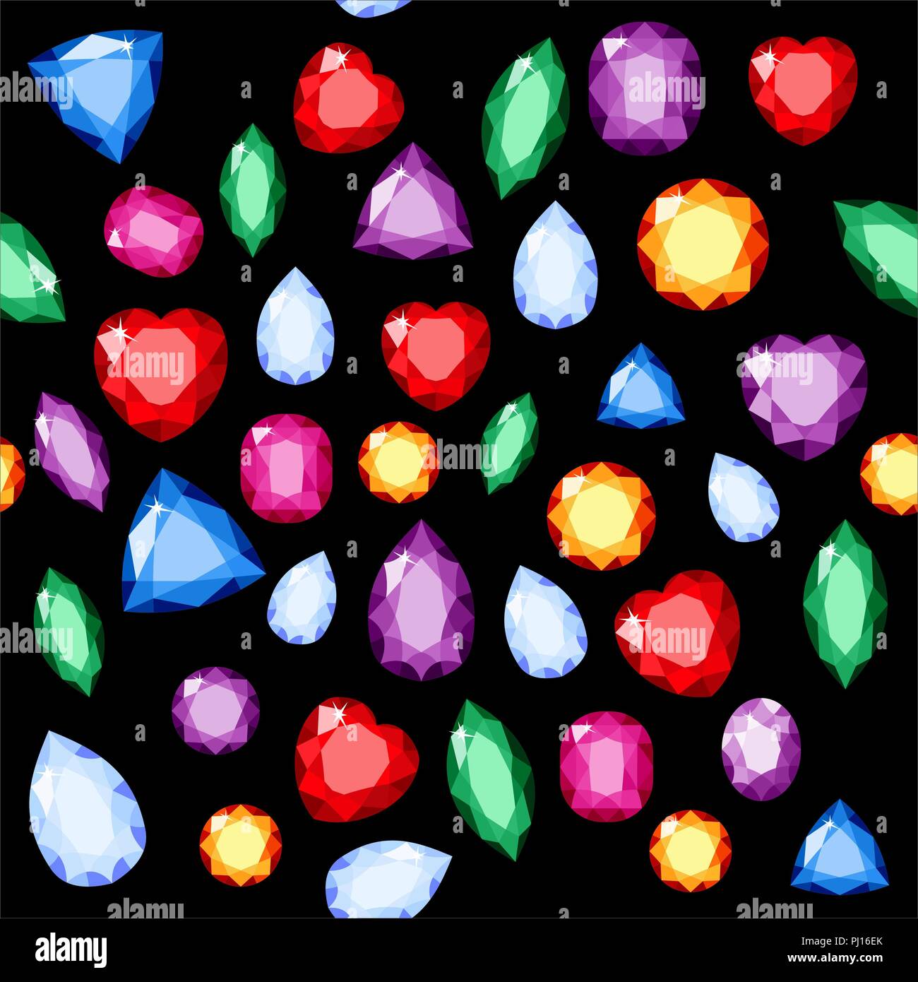 Set of realistic jewels. Colorful gemstones. Raster gemstone ...