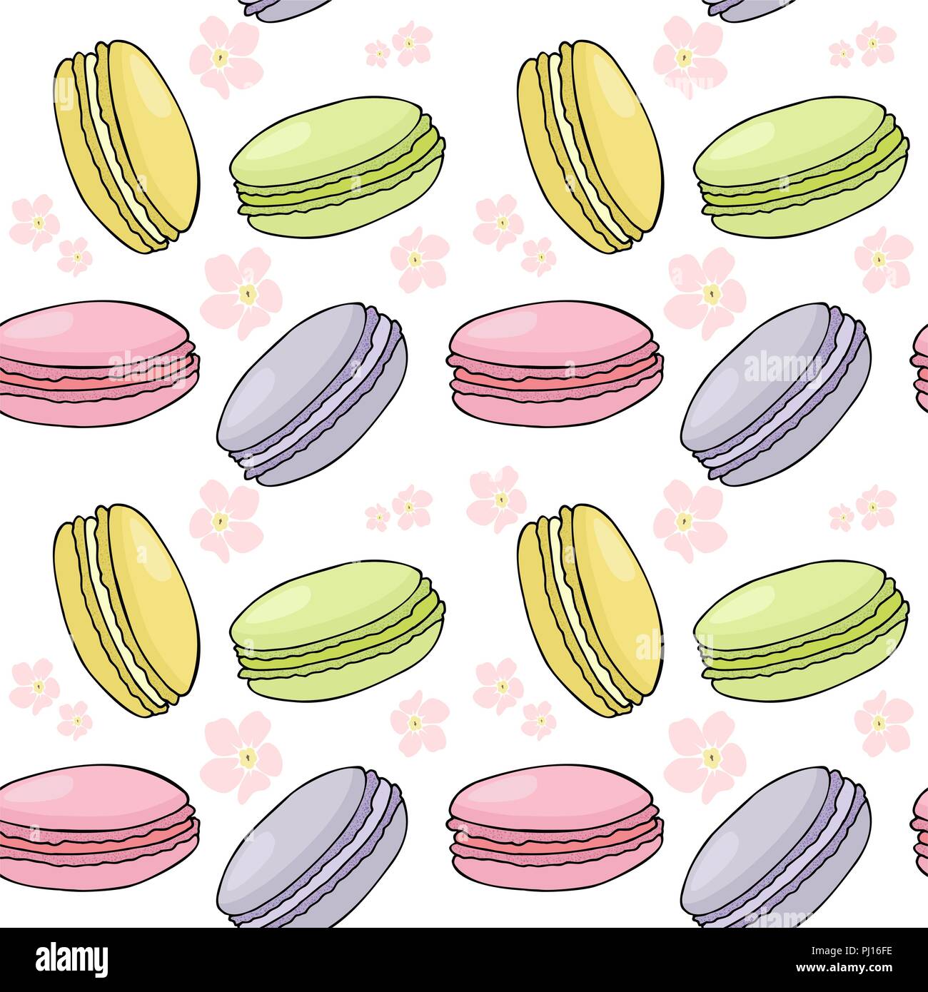 Seamless pattern pink macaroon hi-res stock photography and images - Alamy