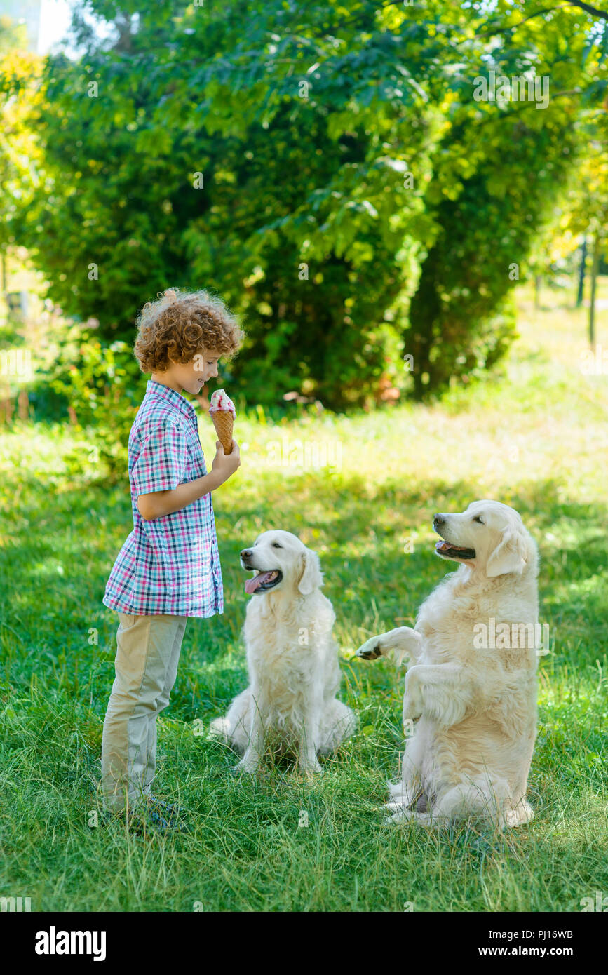 Boy feet dog hi-res stock photography and images - Alamy