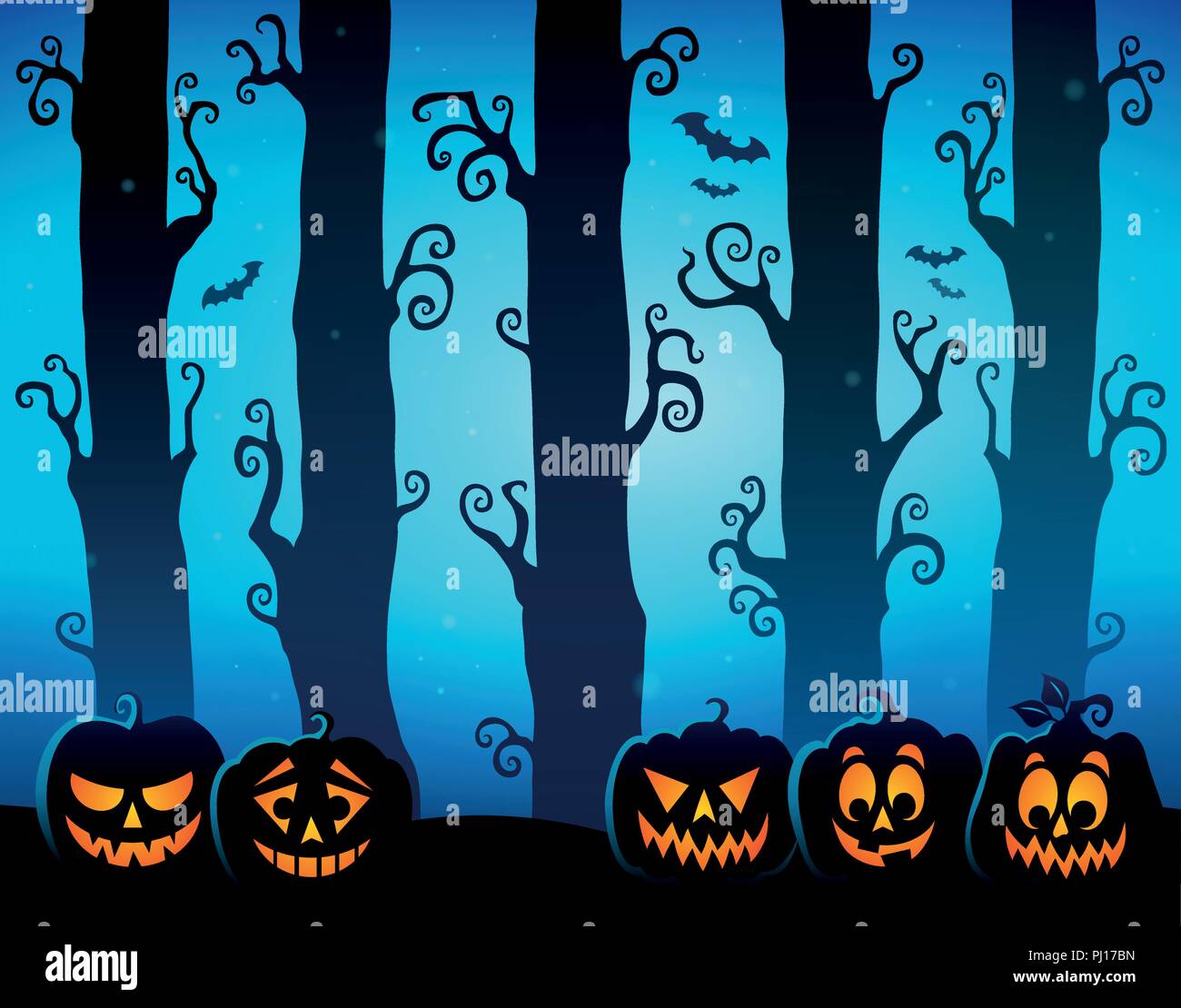Halloween forest theme image 8 - eps10 vector illustration Stock Vector ...