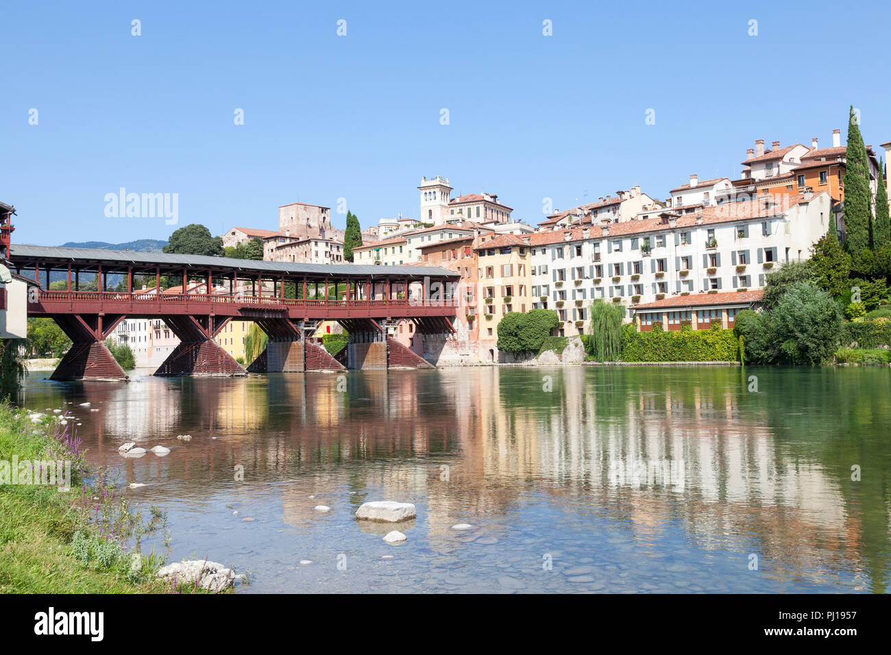 Ponte Vecchio, Ponte degi Alpini, Brenta River, Bassano del Grappa ...