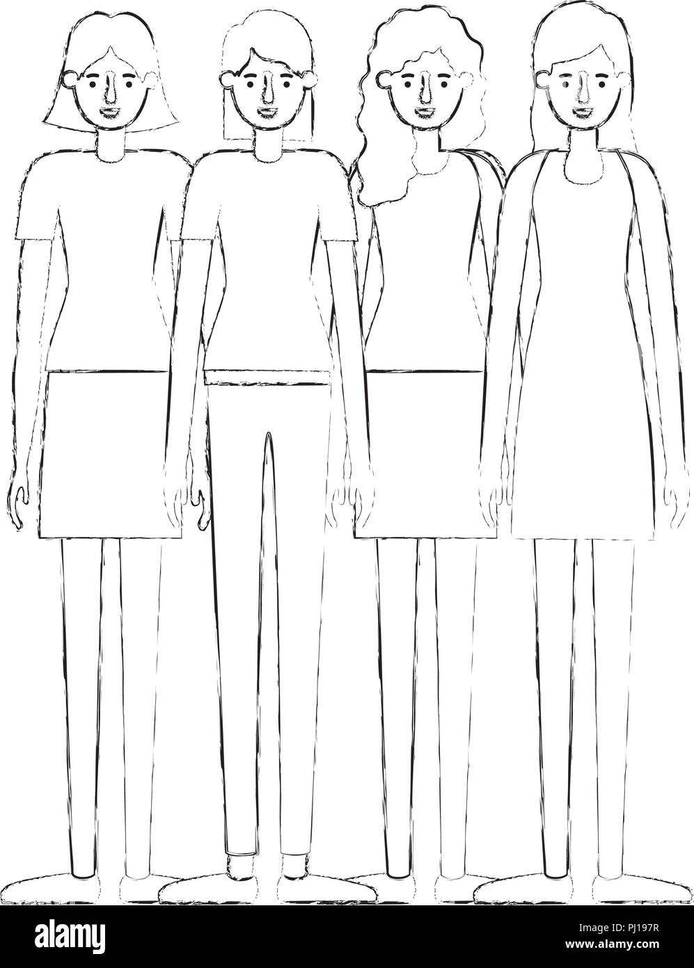 group of women characters Stock Vector Image & Art - Alamy
