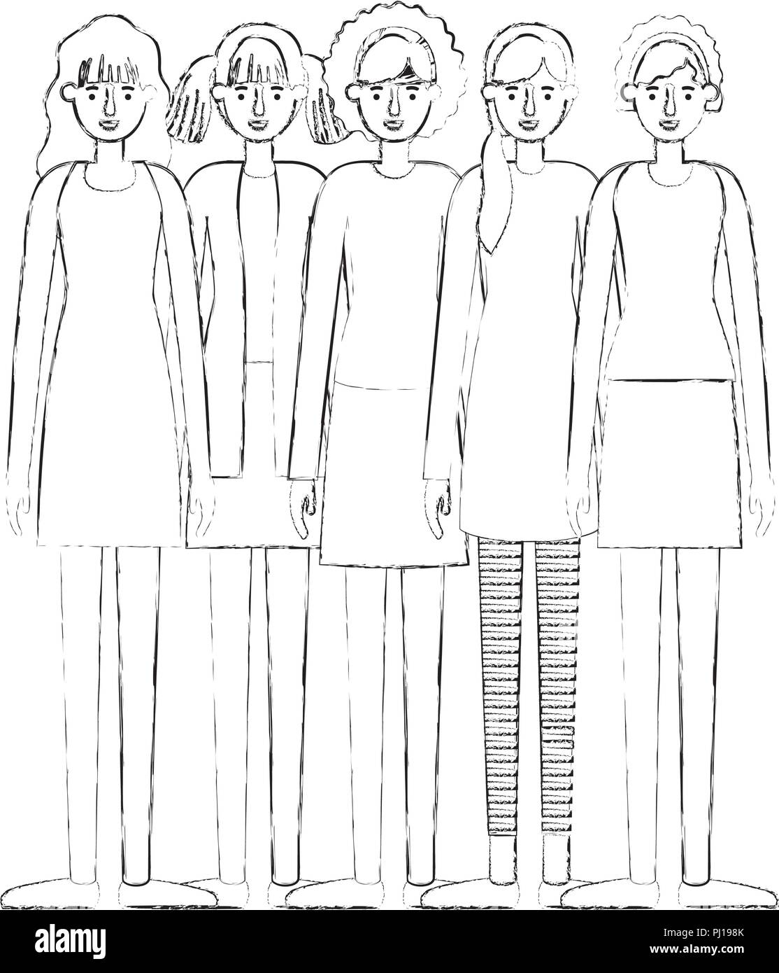 group of women characters Stock Vector Image & Art - Alamy