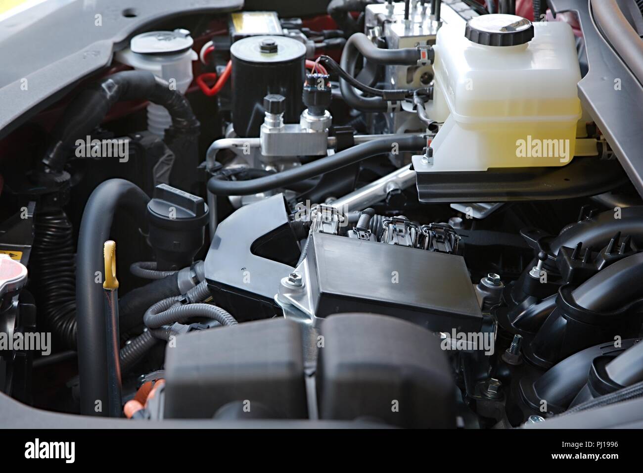 Car Engine Bay Stock Photo - Alamy