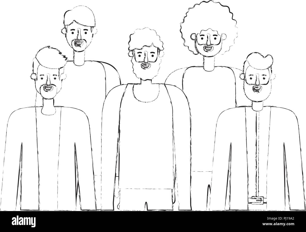 group of men characters Stock Vector Image & Art - Alamy