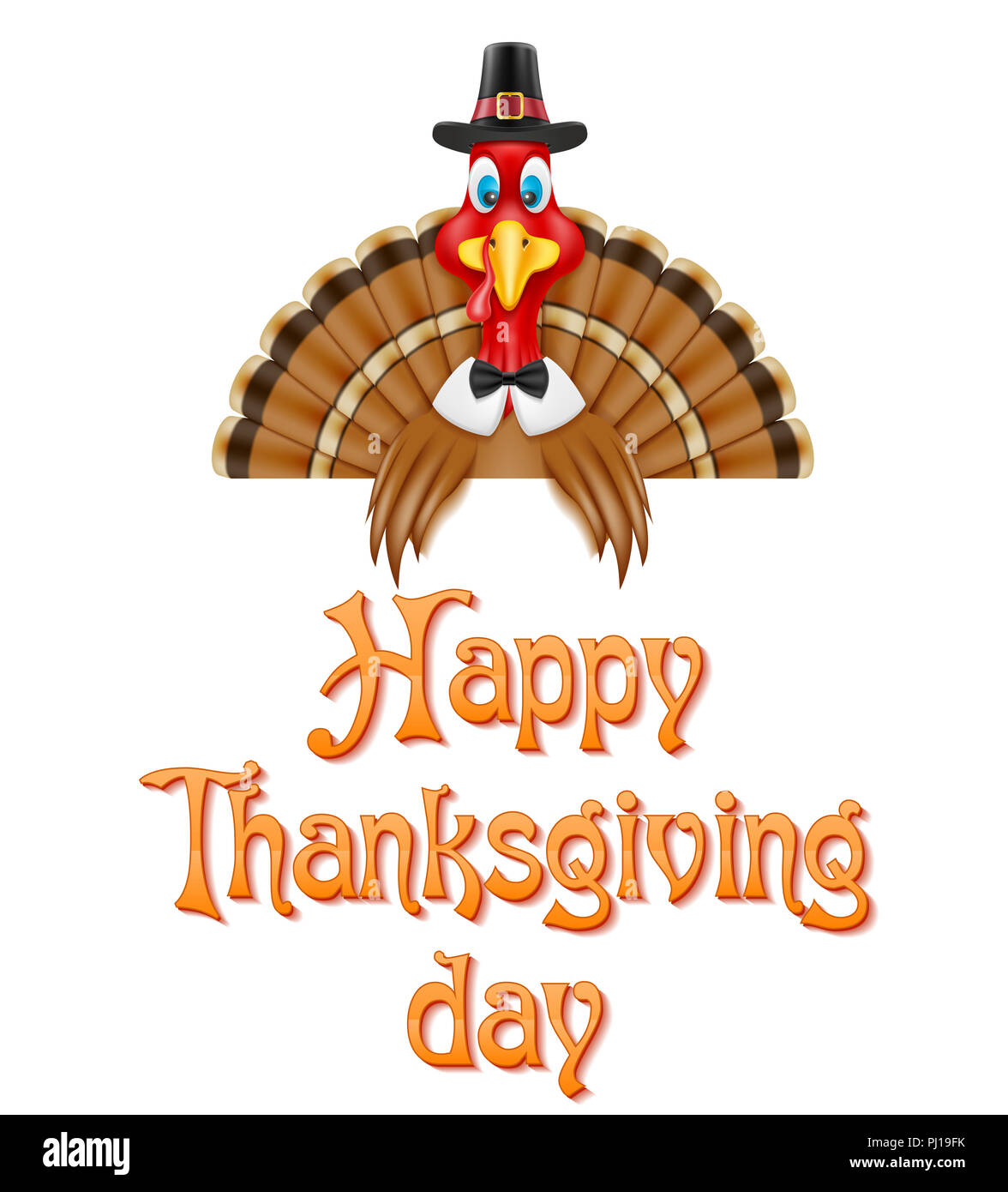 thanksgiving turkey bird vector illustration isolated on white ...