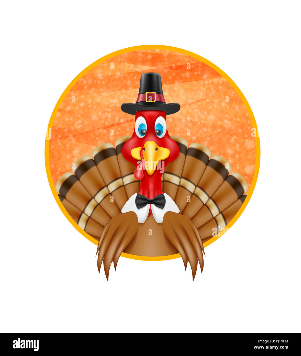 thanksgiving turkey bird vector illustration isolated on white ...