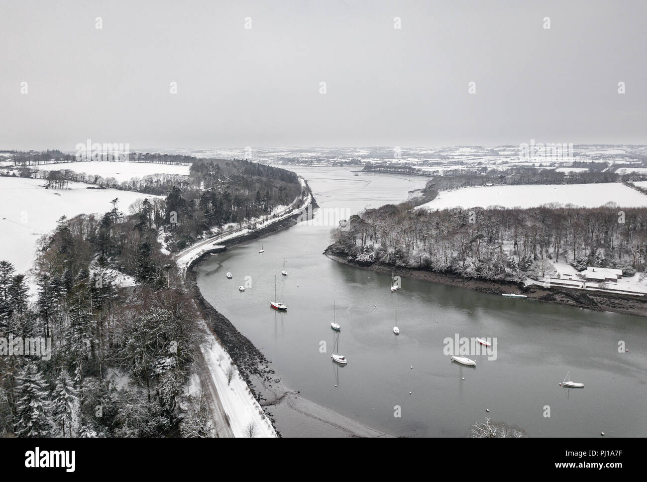 Aerial view of a rural winter landscape, Cork, Ireland Stock Photo - Alamy