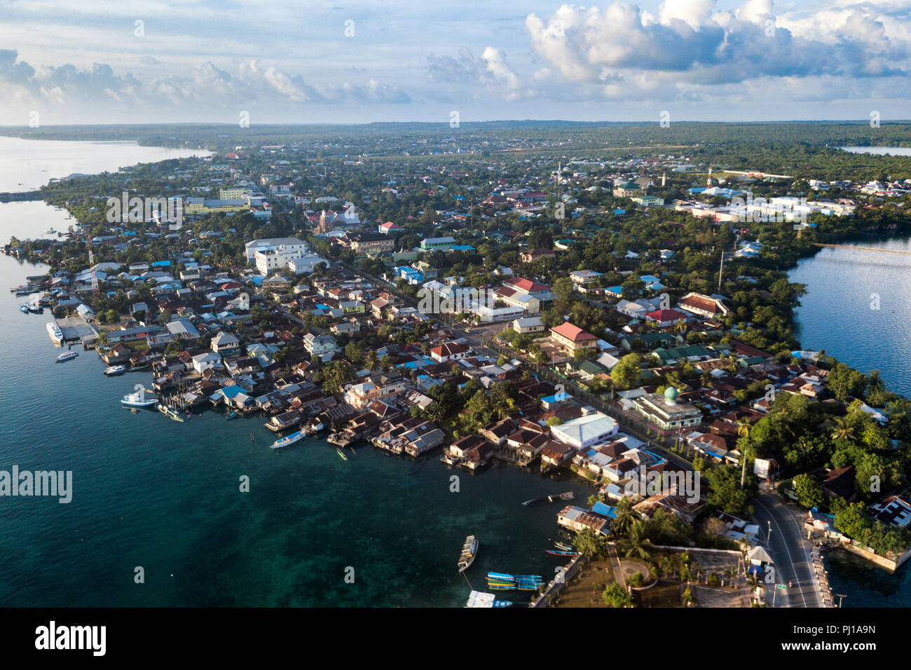 Aerial view of Langgur, Kai Islands, Maluku, Indonesia Stock Photo - Alamy