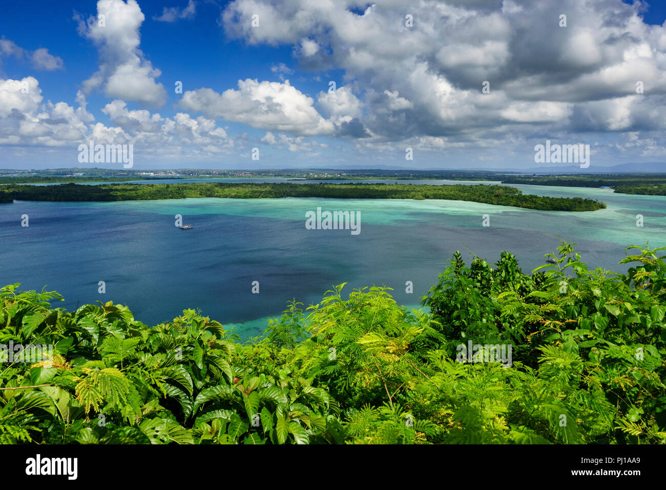 Coastal view from Masbait Hill, Kai Islands, Maluku, Indonesia Stock ...