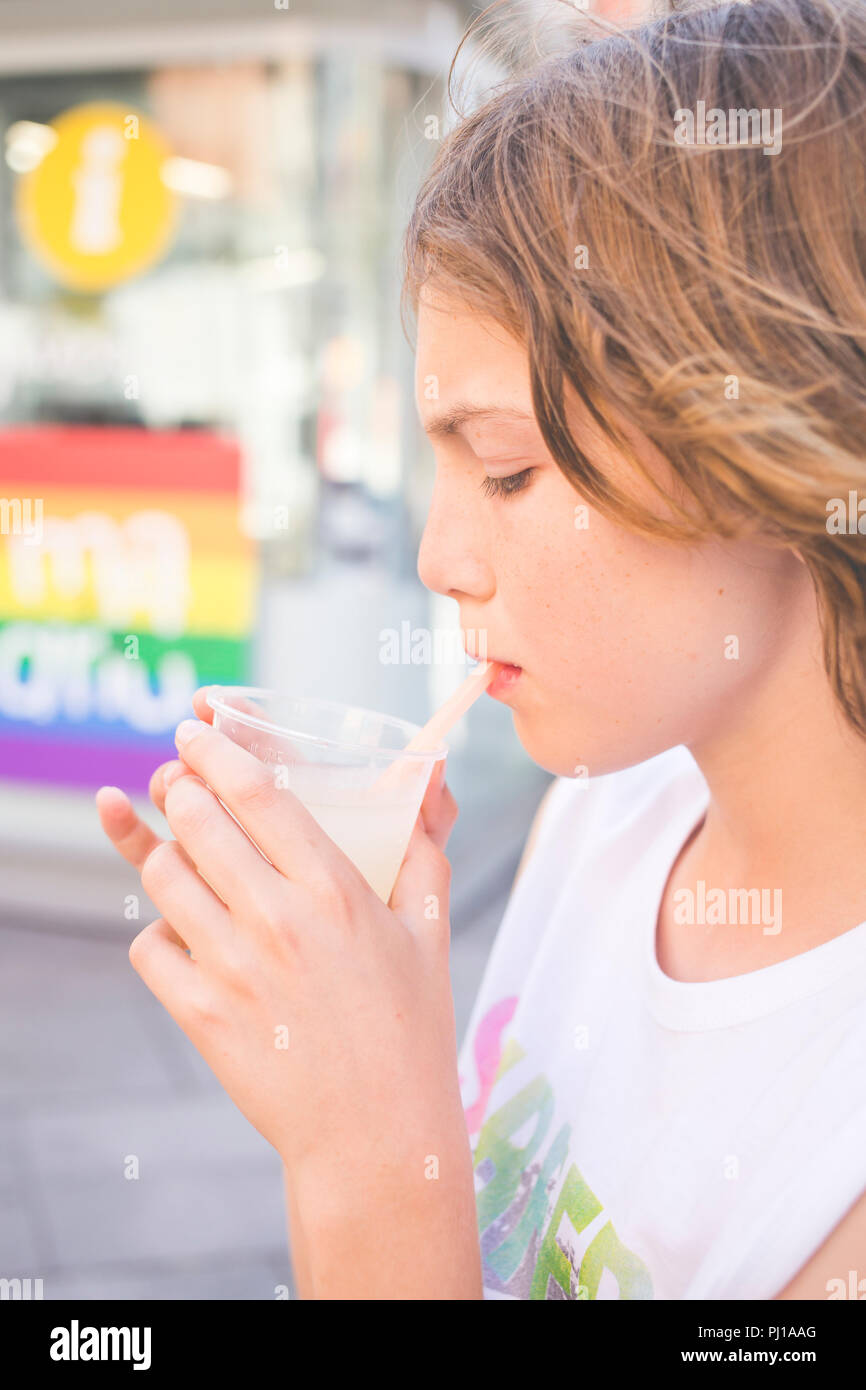 Boy drinking lemonade from hi-res stock photography and images - Alamy