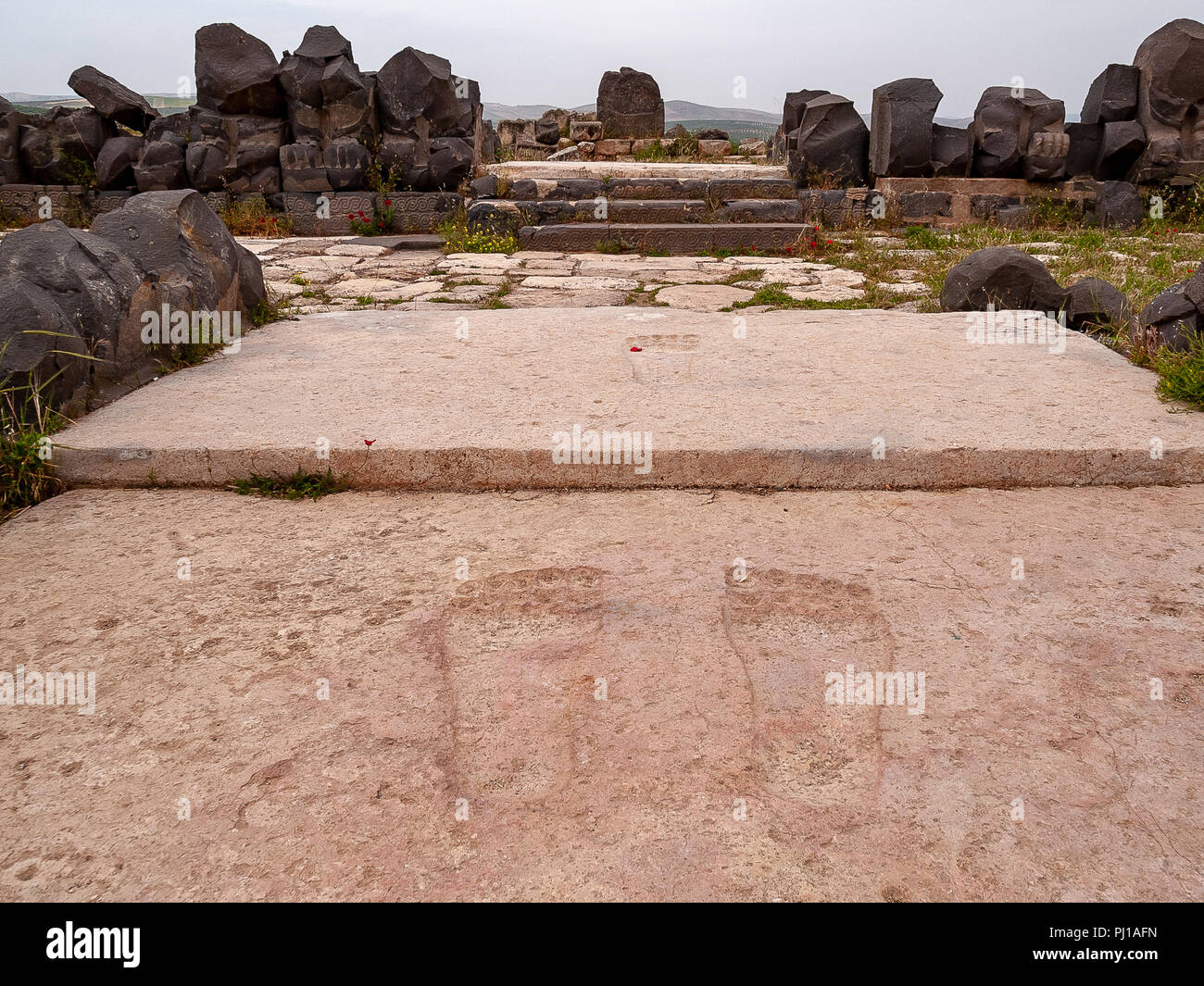 Remains of Syro-Hittite Ain Dara temple (1300 - 740 BC) are located in ...