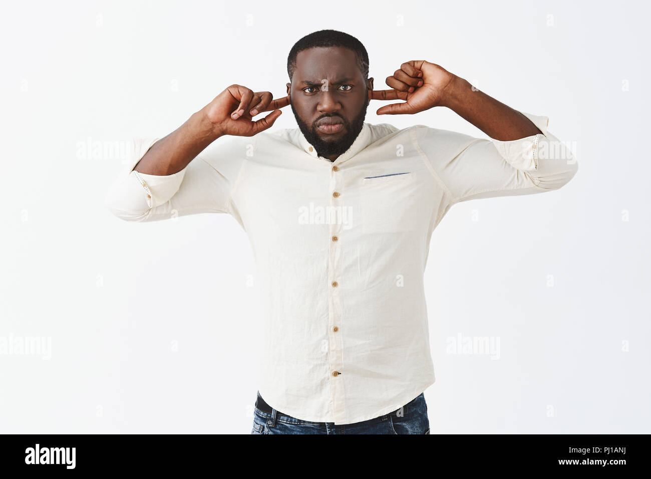 Stop speaking rude to me, not gonna listen. Portrait of unhappy ...