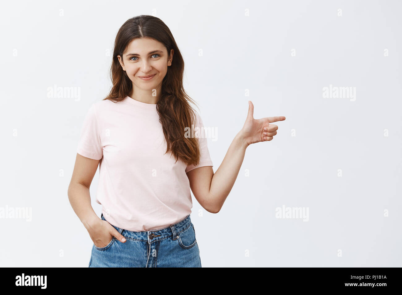 Girl pointing gun hi-res stock photography and images - Alamy