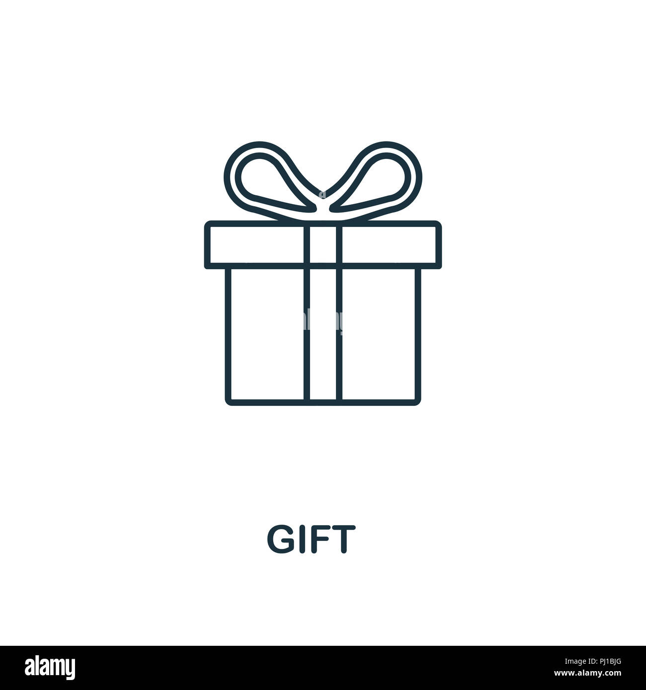 Gift box birthday celebration outline hi-res stock photography and ...