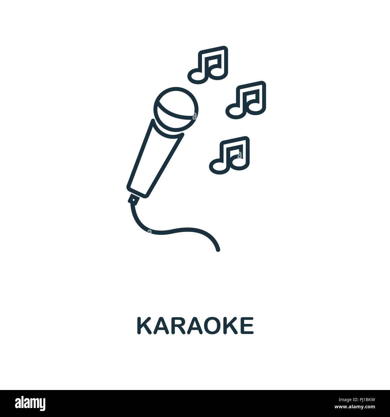 Karaoke outline icon. Simple element illustration. Karaoke icon in ...