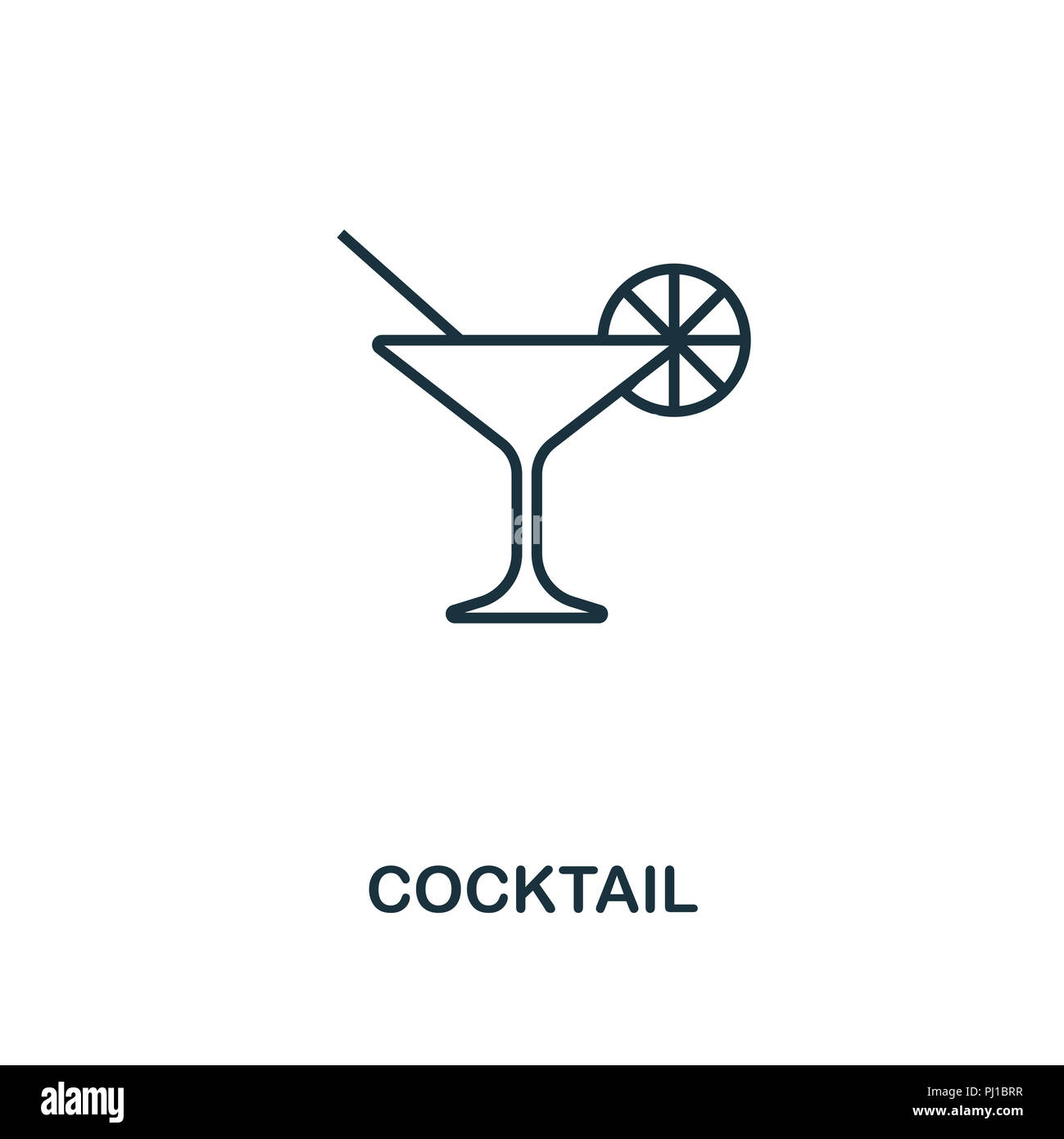 Cocktail outline icon. Simple element illustration. Cocktail icon in ...