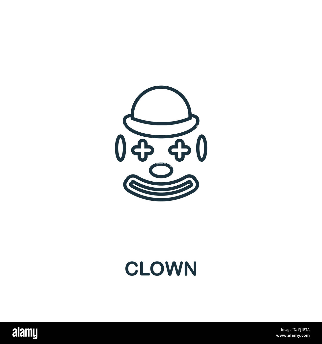 Clown outline icon. Simple element illustration. Clown icon in outline ...