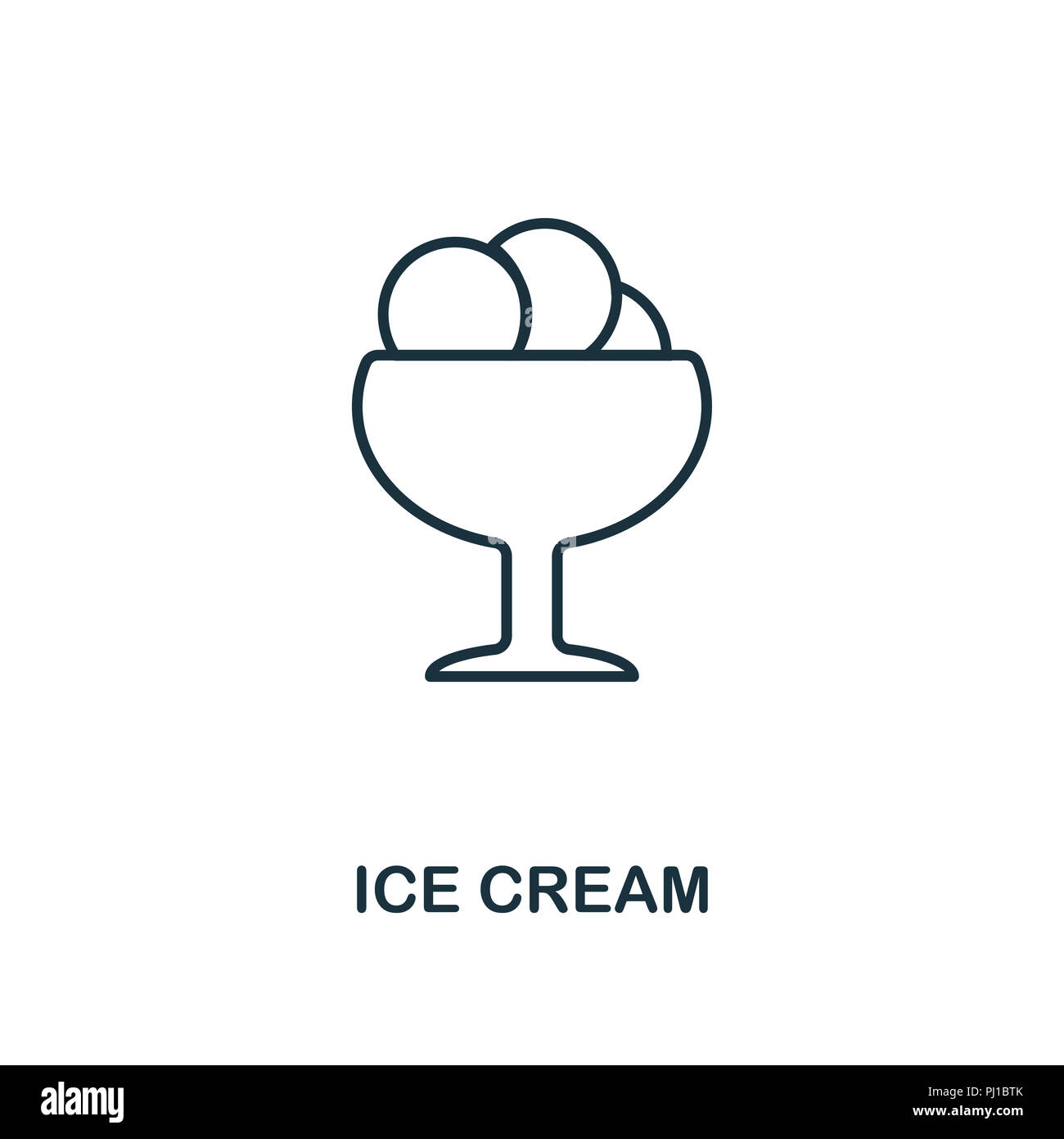 Ice Cream outline icon. Simple element illustration. Ice Cream icon in ...