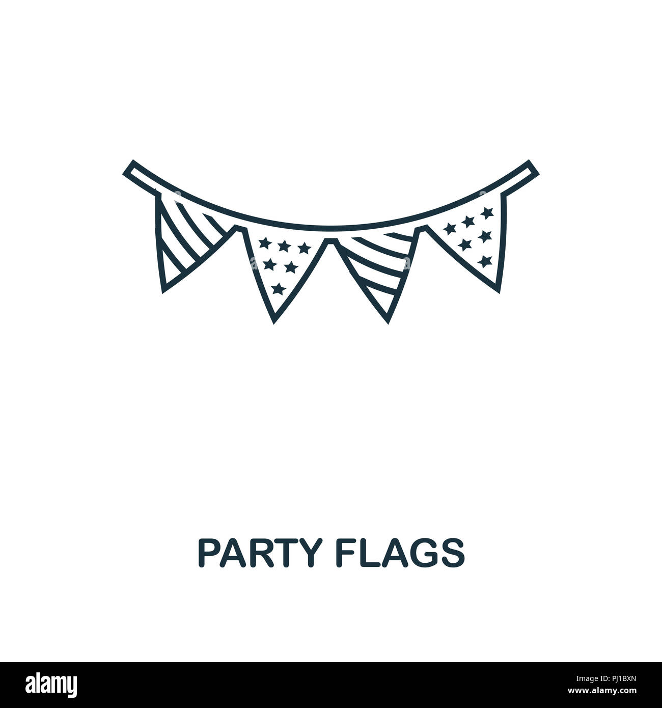 Party Flags outline icon. Simple element illustration. Party Flags icon ...