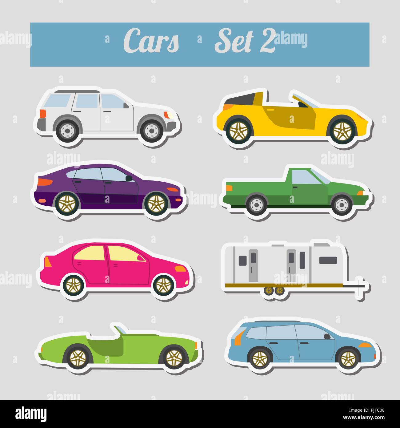 Set of elements passenger cars for creating your own infographics or ...