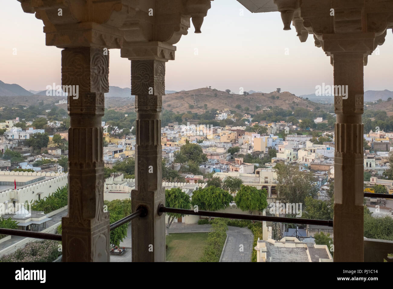View of Delwara village from the balcony of the RAAS Devigarh boutique ...