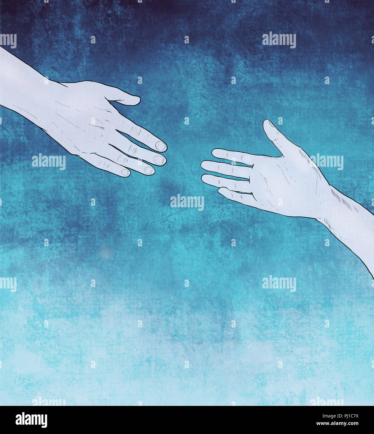 Two Hands Reaching Each Other High Resolution Stock Photography and ...