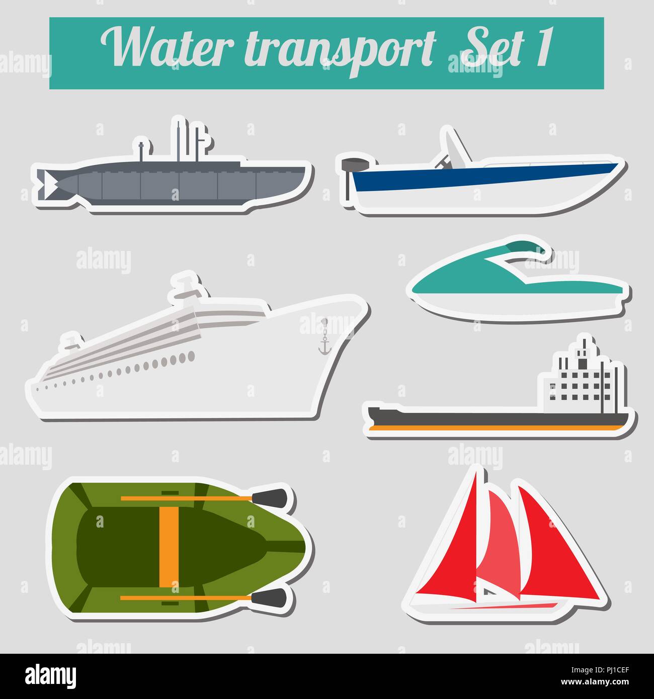 Set of water transport icon for creating your own infographics or maps ...