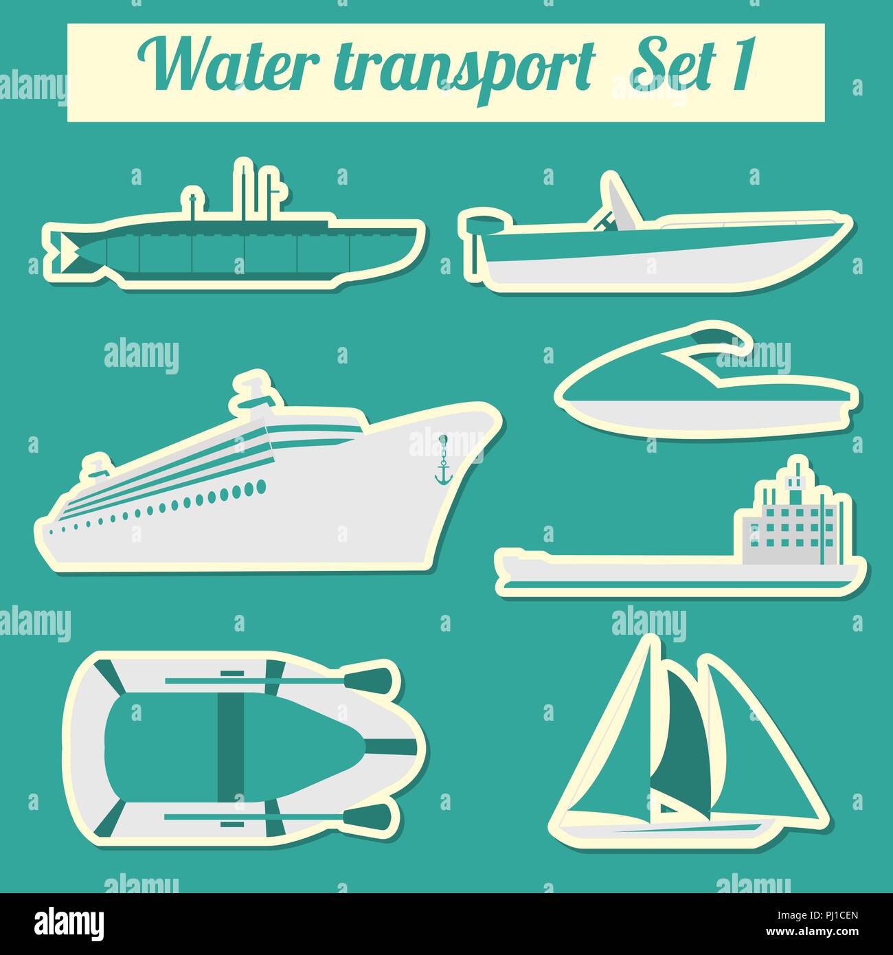 Set of water transport icon for creating your own infographics or maps ...