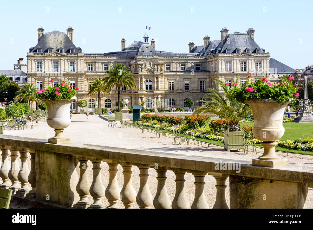 Paris, France - August 12, 2018: The Luxembourg palace, located in the ...