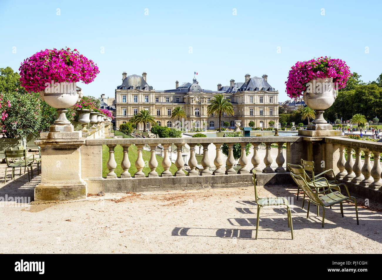 Paris, France - August 12, 2018: The Luxembourg palace, located in the ...
