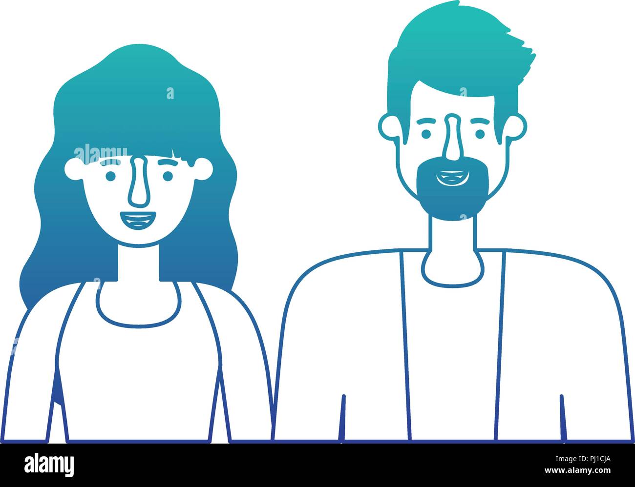 Couple Avatar Characters Icons Stock Vector Image And Art Alamy 
