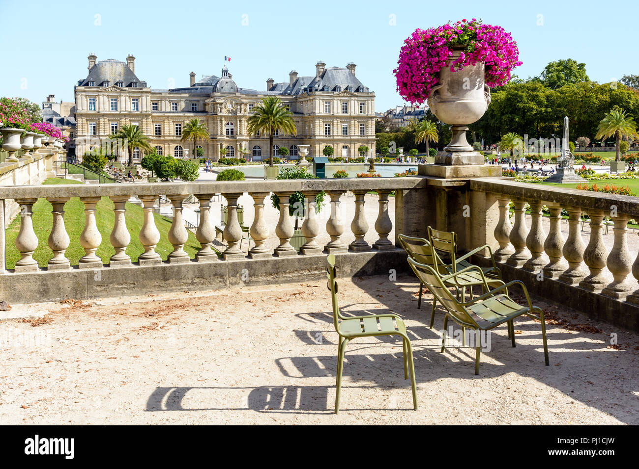 Paris, France - August 12, 2018: The Luxembourg palace, located in the ...
