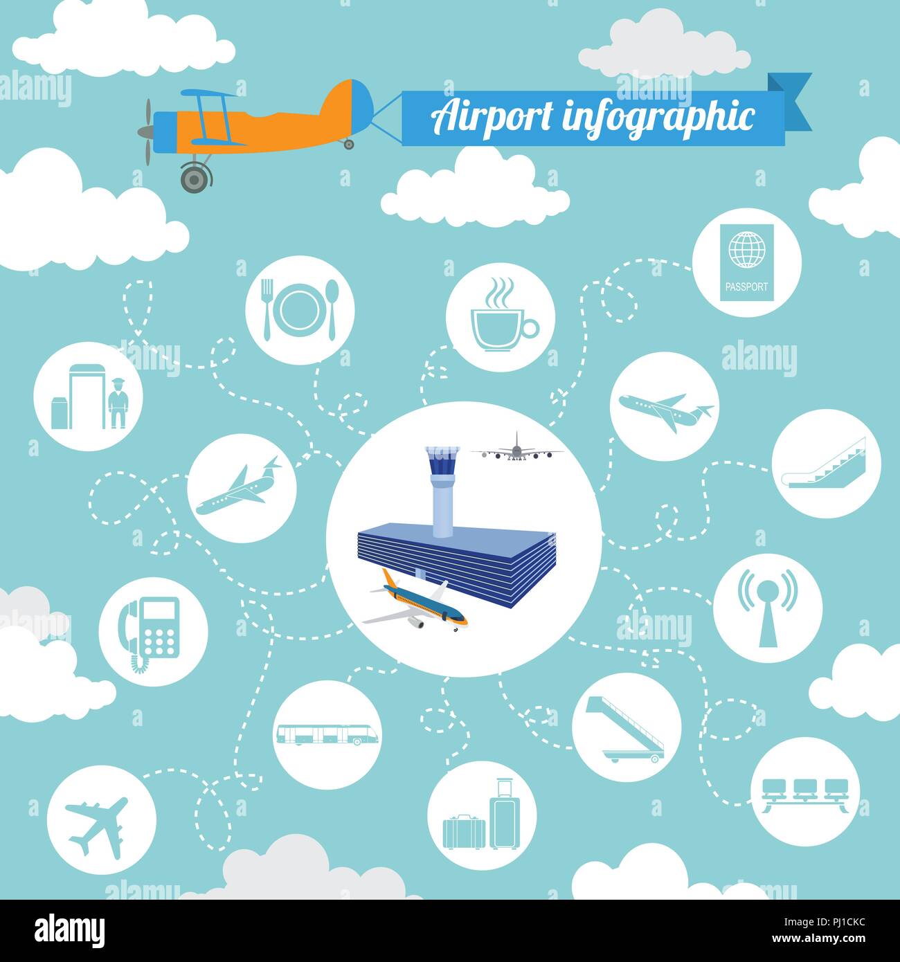 Airport, air travel infographic with design elements. Infographic ...