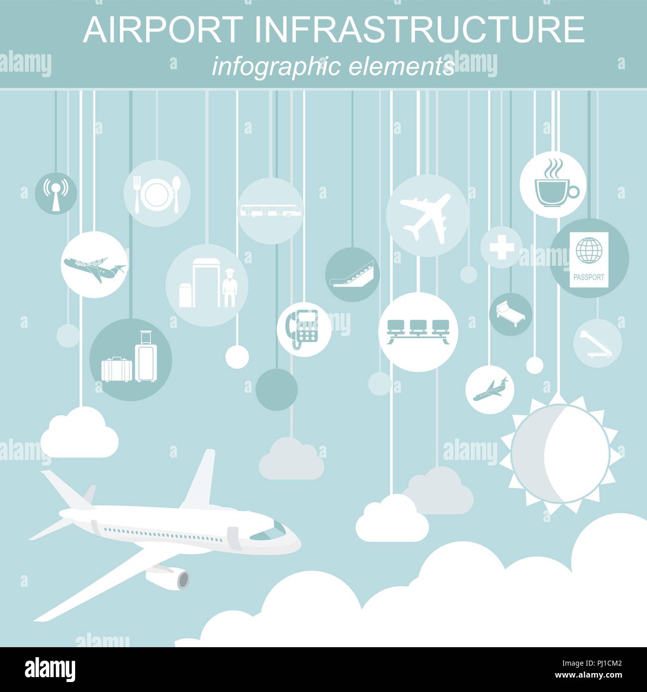 Airport, air travel infographic with design elements. Infographic ...