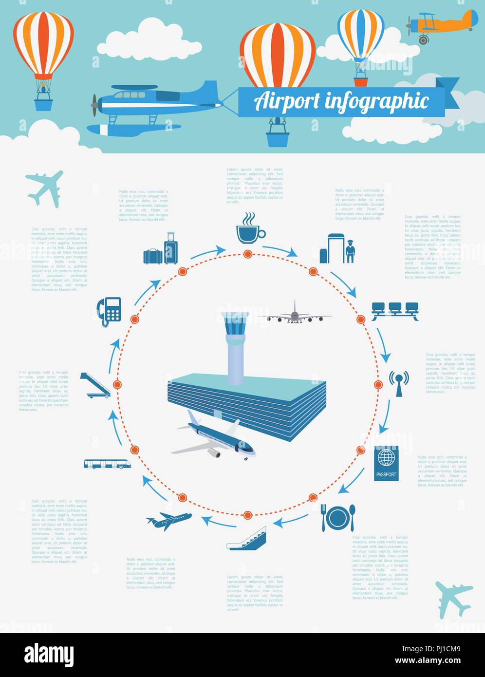 Airport, air travel infographic with design elements. Infographic ...