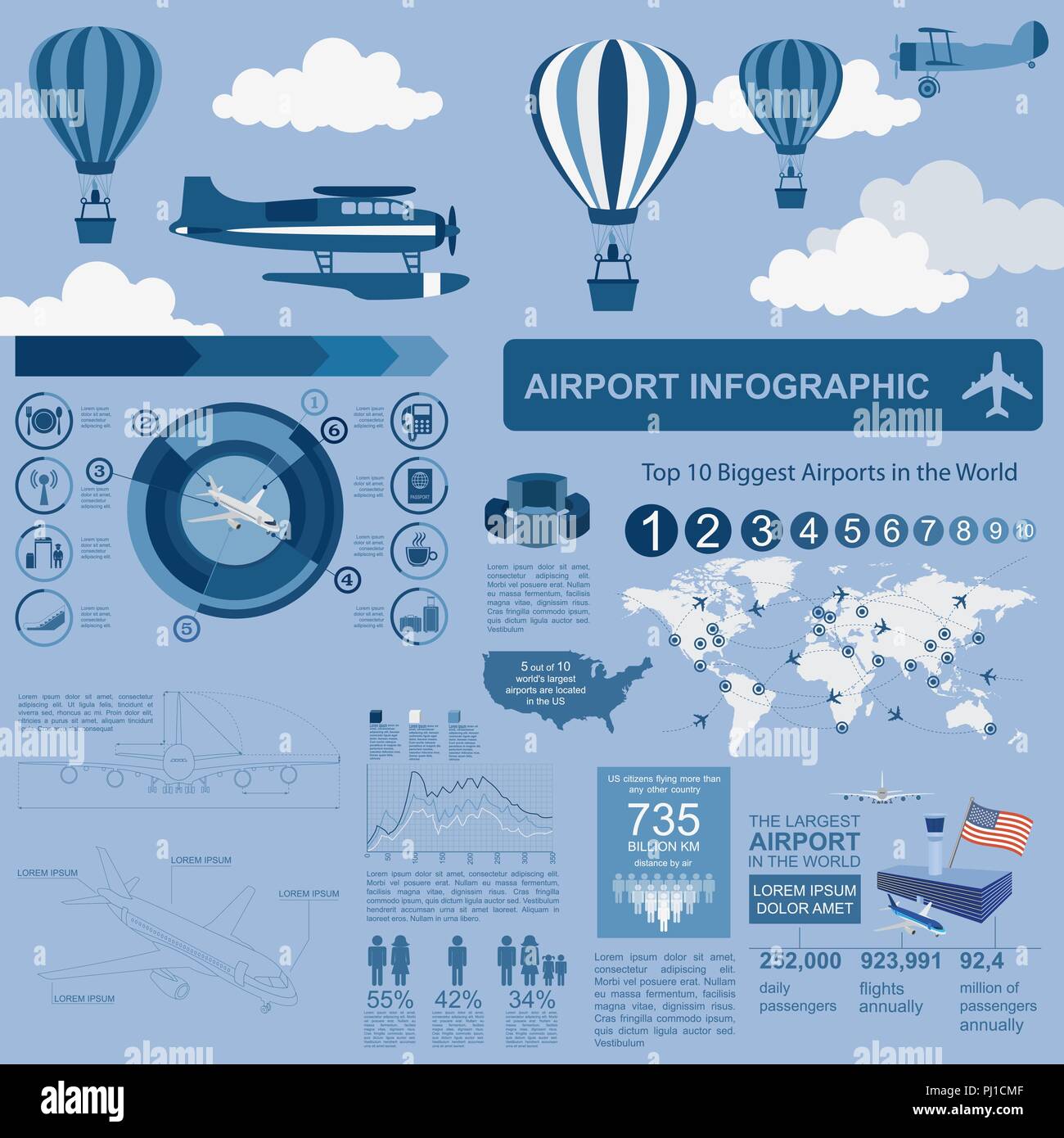 Airport design elements Stock Vector Images - Alamy