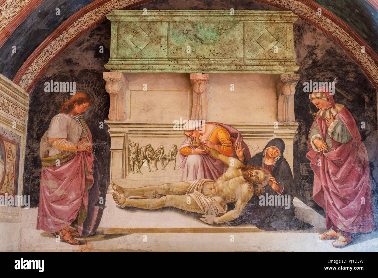 Fresco painting by Luca Signorelli (1499), Orvieto Cathedral, Orvieto ...