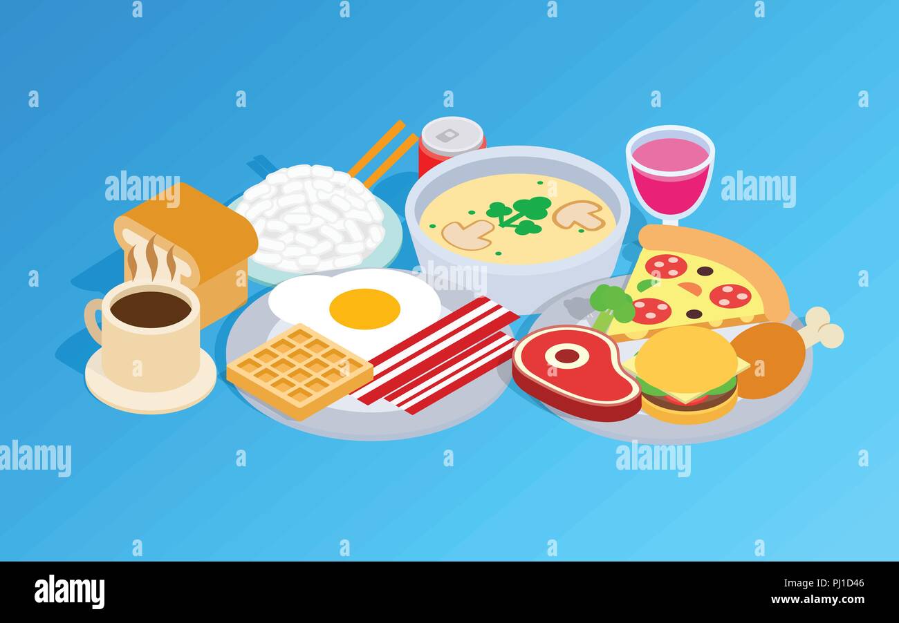 Breakfast clip art, isometric style Stock Vector Image & Art - Alamy