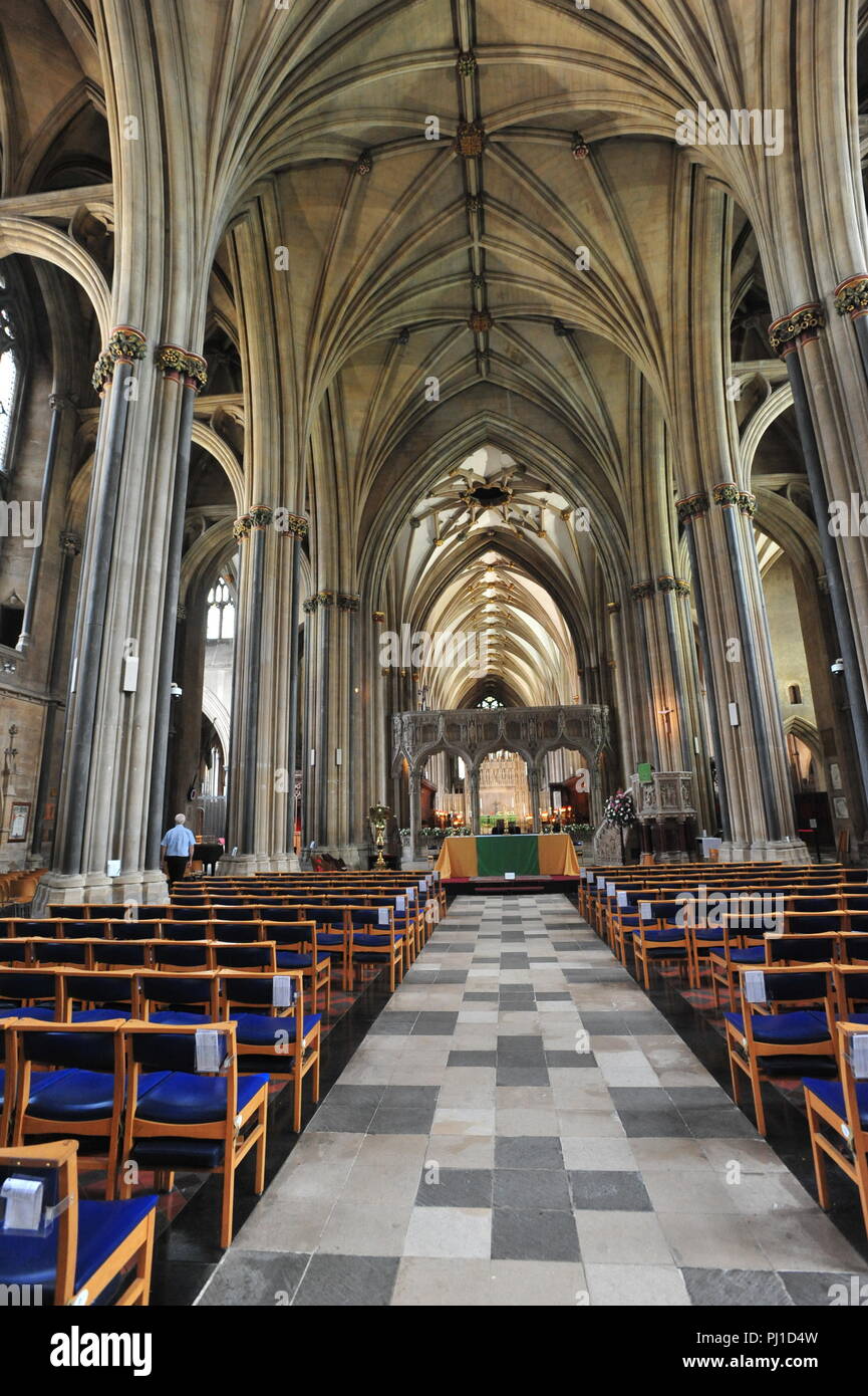 Interior of Bristol Cathedral Church of the Holy and Undivided trinity ...