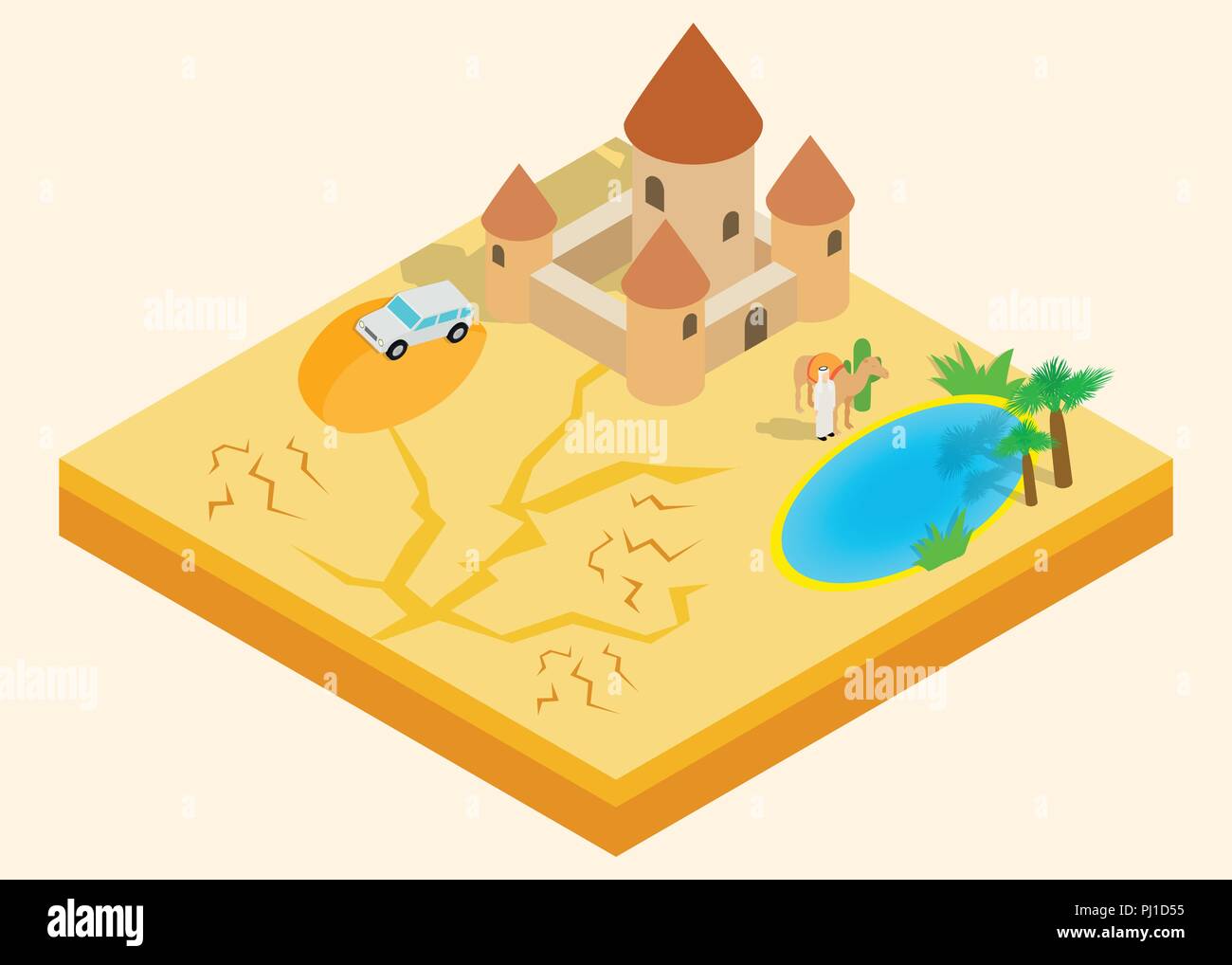 Desert oasis with grass Stock Vector Images - Alamy