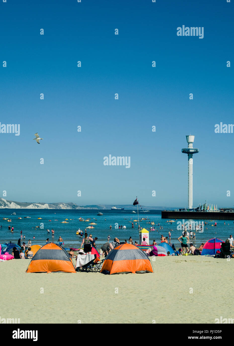 Weymouth beach and bay situated along the Jurassic Coast, Weymouth ...