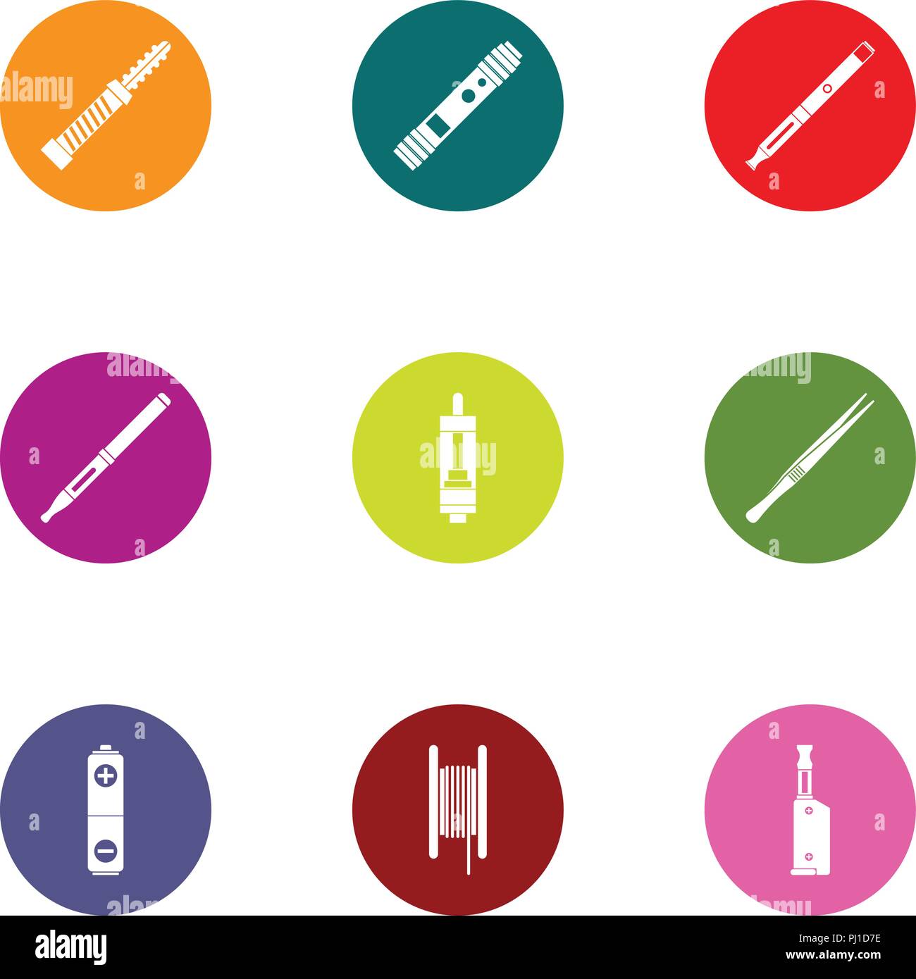 Positive discharge icons set, flat style Stock Vector Image & Art - Alamy