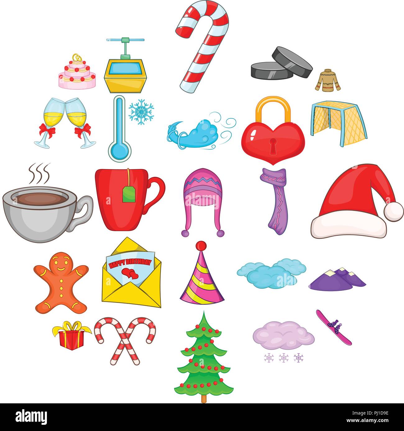 Christmas icons set, cartoon style Stock Vector Image & Art - Alamy