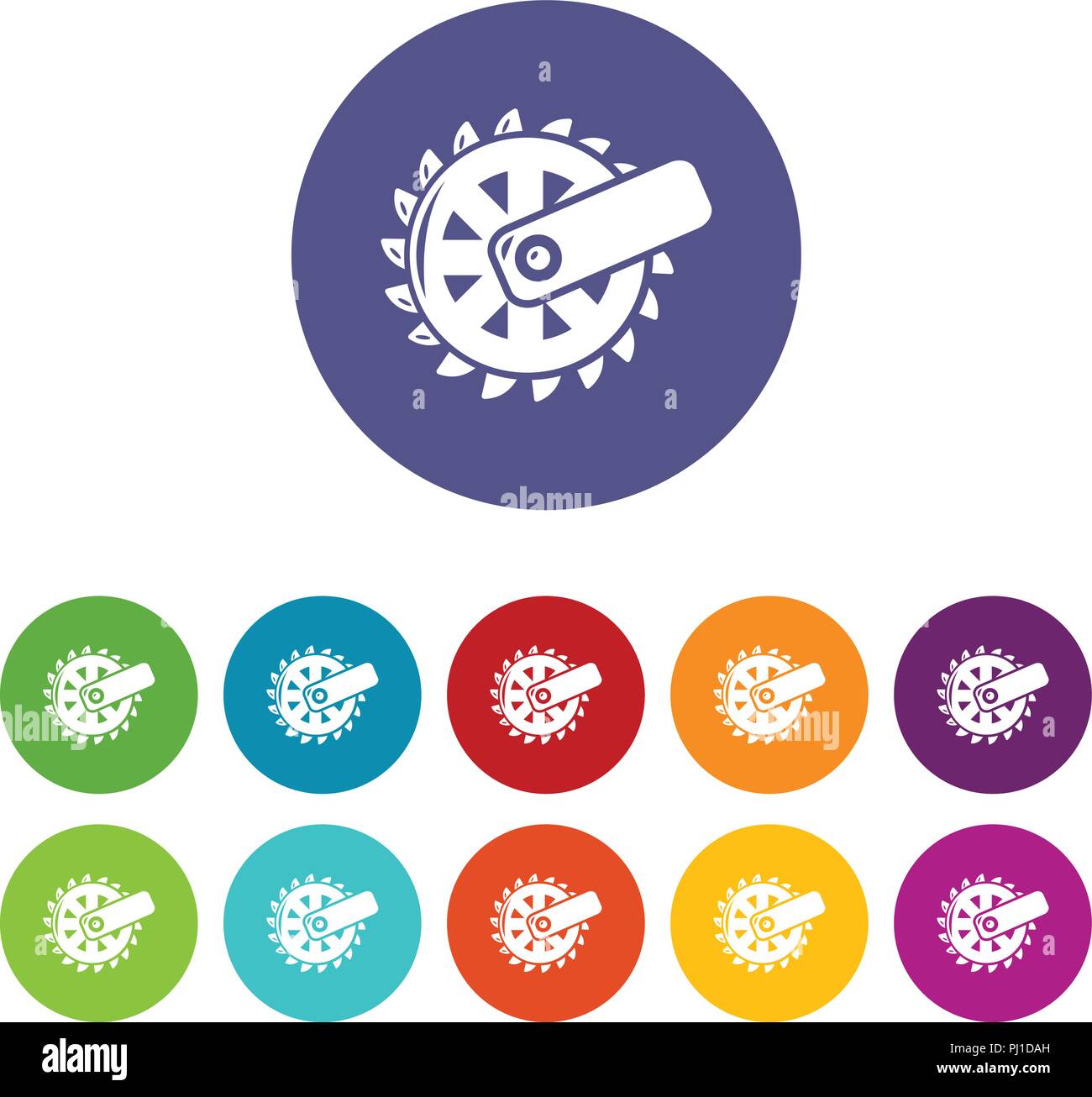Mining cutting wheel icons set vector color Stock Vector Image & Art ...