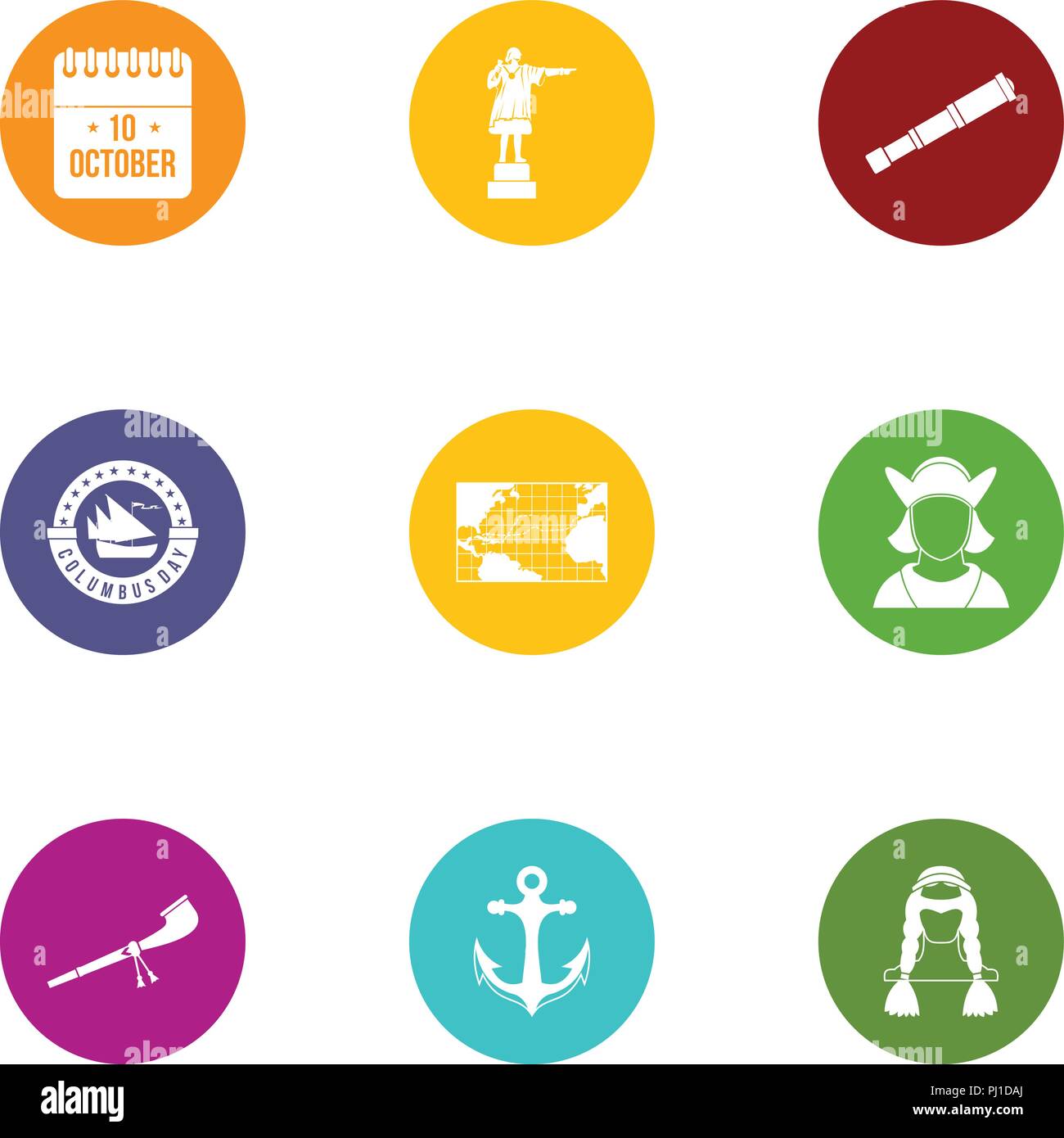 Liberation icons set, flat style Stock Vector Image & Art - Alamy