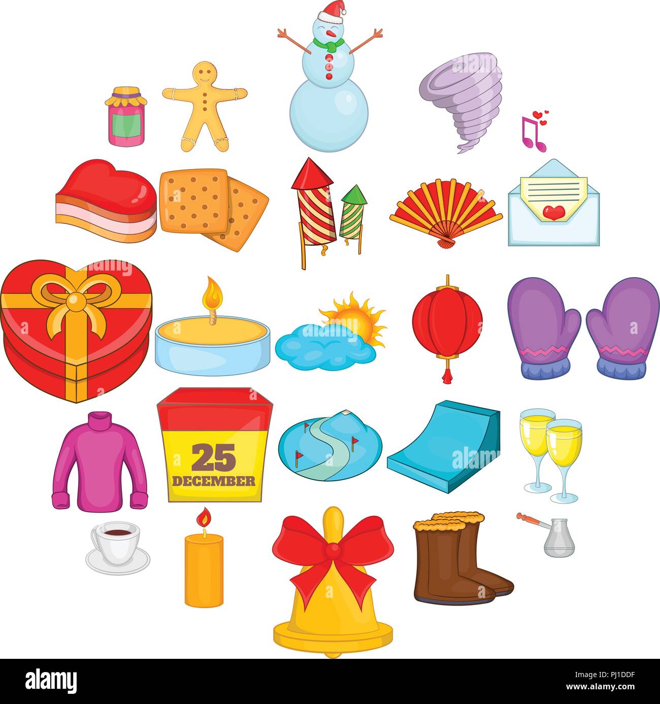 Christmas eve icons set, cartoon style Stock Vector Image & Art - Alamy