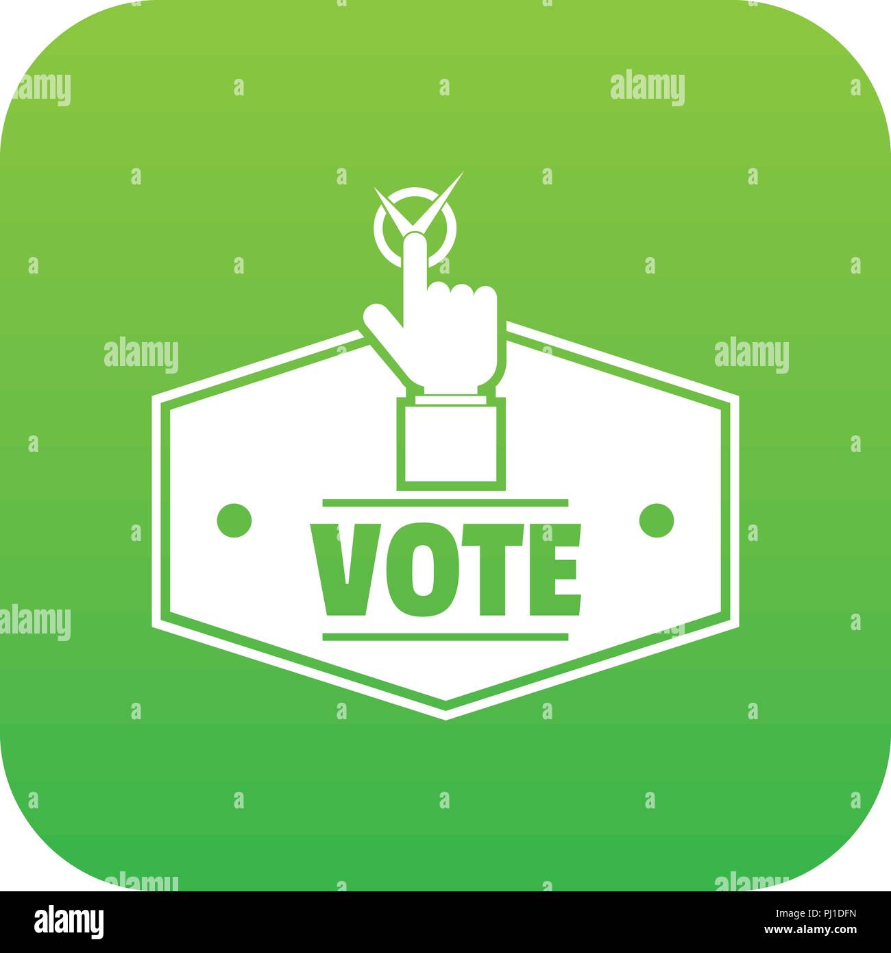 Vote icon green vector Stock Vector Image & Art - Alamy